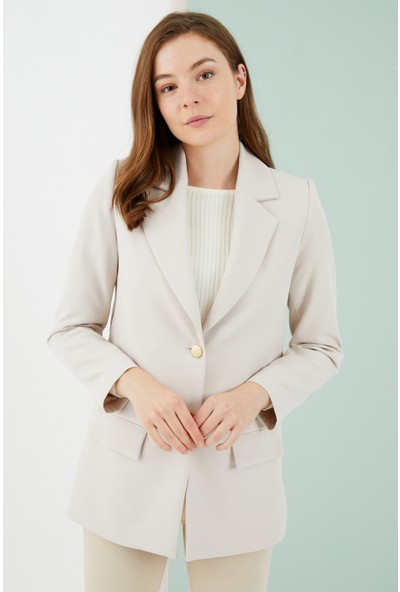 Giens Kadın Taş Gold Düğmeli Blazer Ceket Giens Kadın Taş Gold Düğmeli Blazer Ceket