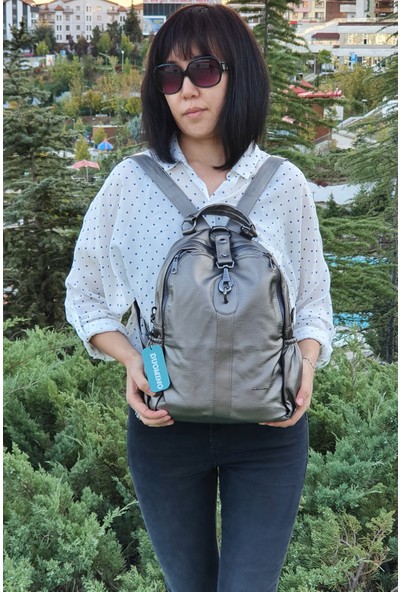 Duomino Sırt Çantası 14 İnç Yıkama Deri Yumuşak Deri Orta Boy Mega Nemo Bags Group