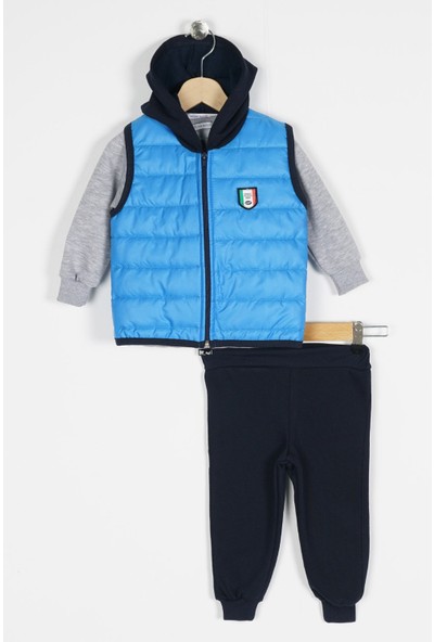 Zepkids Erkek Çocuk Şişme Yelekli Önü Fermuarlı Şardonlu Takım 1-4 Y