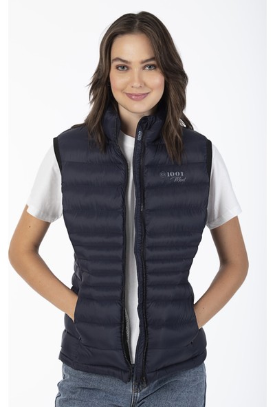 1001 Mont Kadın Lacivert Kısa Dik Yaka Kapüşonsuz Dolgulu Su Itici Termal Astarlı Şişme Yelek 8572 1001 Mont Kadın Lacivert Kısa Dik Yaka Kapüşonsuz Dolgulu Su Itici Termal Astarlı Şişme Yelek 8572