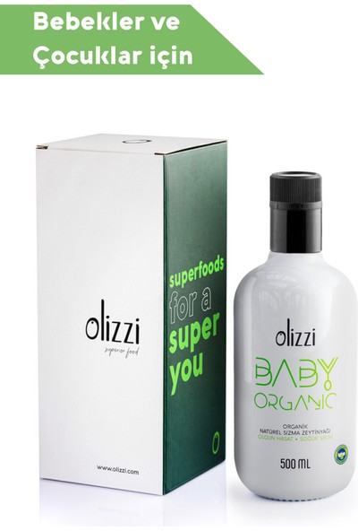 Olizzi Baby Organik Olgun Hasat Soğuk Sıkım Natürel Sızma Zeytinyağı 500 ml Bebekler ve Çocuklar Için