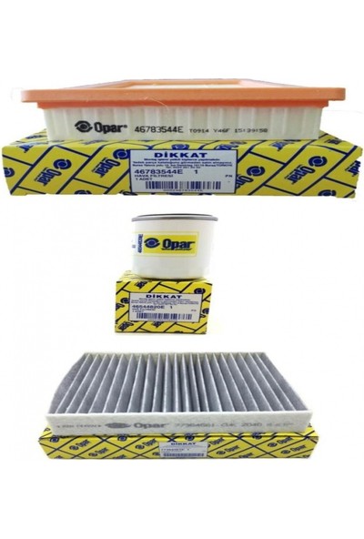 Opar Fiat Egea 1.4 Benzinli Fire Filtre Seti ( Karbonlu Polen ) 2015-2020 3'lü Set [ Benzinli Araçlar İçin Bakım ]