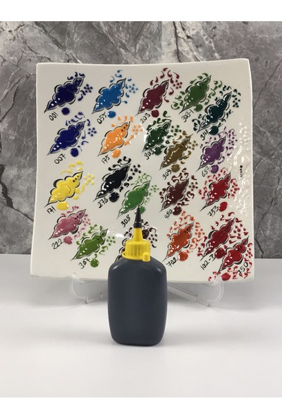 Çini Seramik Boyaları Kabartma Hazır Çini Seramik Boyası Siyah