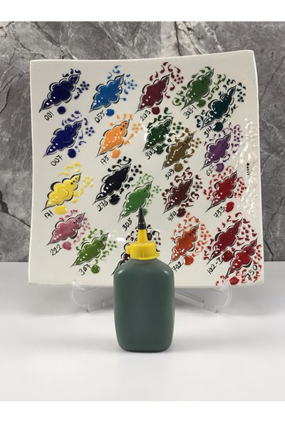 Çini Seramik Boyaları Kabartma Hazır Çini Seramik Boyası Krom Yeşil