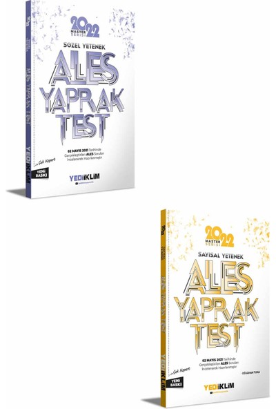 Yediiklim Yayınları 2022 Ales Sayısal ve Sözel Yaprak Test Seti(2 Kitap) Yediiklim Yayınları 2022 Ales Sayısal ve Sözel Yaprak Test Seti(2 Kitap)