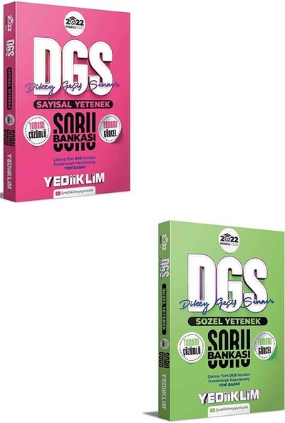 Yediiklim Yayınları 2022 Dgs Sayısal ve Sözel Tamamı Çözümlü Soru Bankası Seti(2 Kitap)