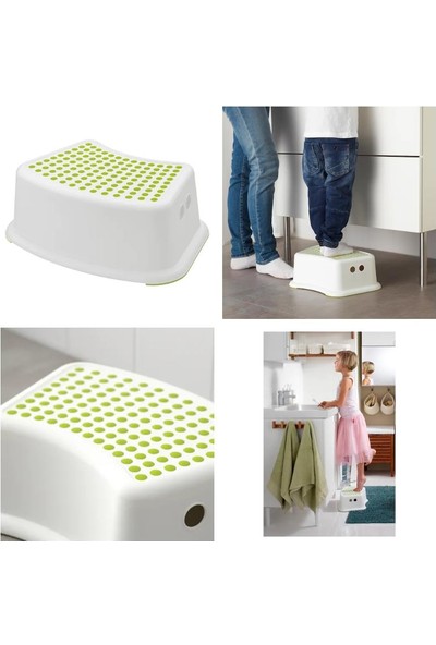 Ikea Försıktıg Çocuk Taburesi Çocuk Basamağı Beyaz-Yeşil Ikea Försıktıg Çocuk Taburesi Çocuk Basamağı Beyaz-Yeşil