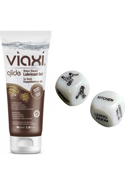 Viaxi Kamasutra Oyun Zarı ve Viaxi Glide Çikolatalı Kayganlaştırıcı Jel 100ML Viaxi Kamasutra Oyun Zarı ve Viaxi Glide Çikolatalı Kayganlaştırıcı Jel 100ML
