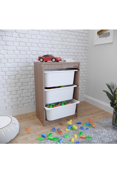 Bienwood BIE-4003 3'lü Plastik Çekmeceli Raf Bienwood BIE-4003 3'lü Plastik Çekmeceli Raf