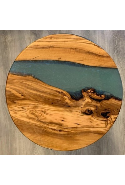 Teknoall Zeytin Ağacı Tekli Epoksili Sehpa Teknoall Zeytin Ağacı Tekli Epoksili Sehpa