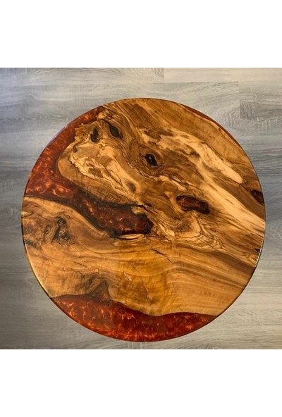 Teknoall Zeytin Ağacı Tekli Epoksili Sehpa Teknoall Zeytin Ağacı Tekli Epoksili Sehpa