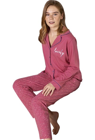 Aydoğan 4558 Önden Düğmeli Pamuklu Modal Kadın Pijama Takımı Aydoğan 4558 Önden Düğmeli Pamuklu Modal Kadın Pijama Takımı