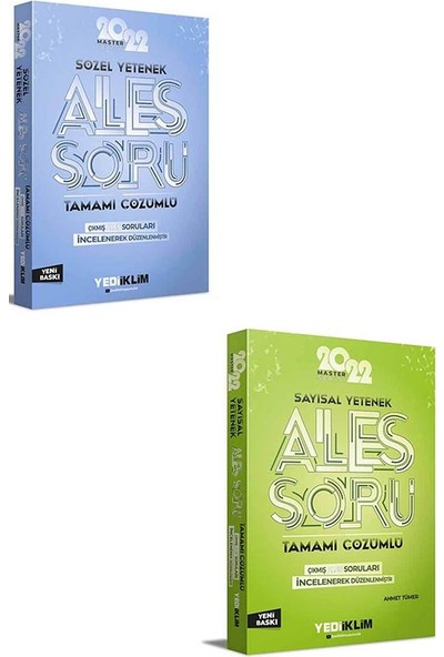 Yediiklim Yayınları 2022 Ales Sayısal ve Sözel Tamamı Çözümlü Soru Bankası Seti(2 Kitap) Yediiklim Yayınları 2022 Ales Sayısal ve Sözel Tamamı Çözümlü Soru Bankası Seti(2 Kitap)