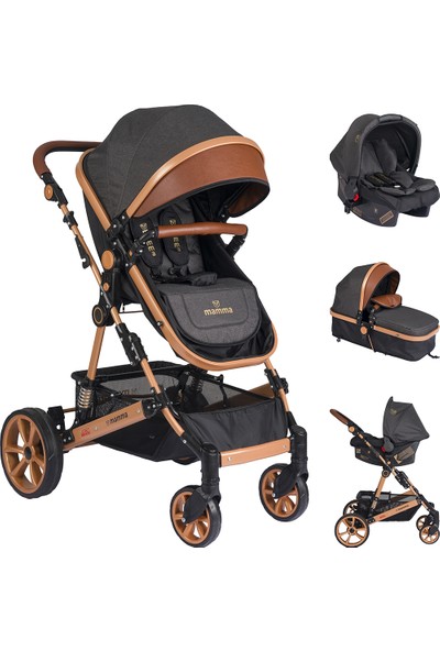 Mamma Leopar Gold Travel Sistem Amortisörlü Bebek Arabası