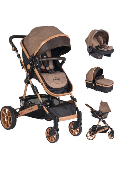 Mamma Leopar Gold Travel Sistem Amortisörlü Bebek Arabası
