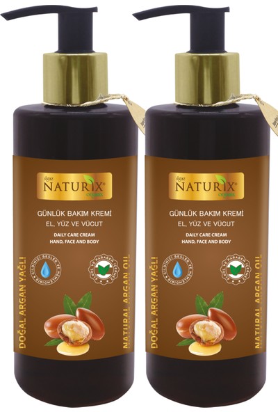 Naturix Nemlendirici Onarıcı Argan Bakım Kremi 2'li El Yüz Vücut Kremi 250 ml Naturix Nemlendirici Onarıcı Argan Bakım Kremi 2'li El Yüz Vücut Kremi 250 ml