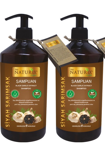 Naturix Tuzsuz Siyah Sarımsak Şampuanı 600 ml x 2 Adet