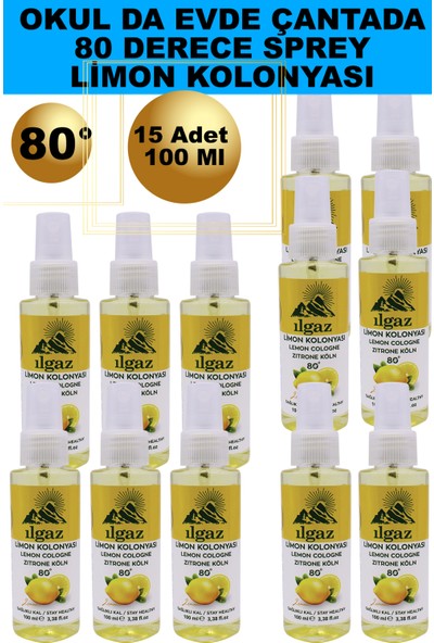 Ilgaz 15'li Hijyenik Klasik Limon Kolonyası 100 ml Çanta Boy