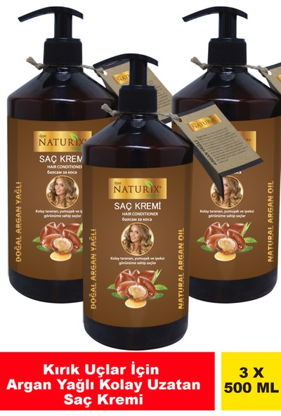Naturix Bitkisel 3'lü Argan Yağlı Saç Bakım Kremi 500 ml Naturix Bitkisel 3'lü Argan Yağlı Saç Bakım Kremi 500 ml