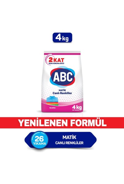Abc Matik Toz Deterjan Color 4 kg Abc Matik Toz Deterjan Color 4 kg