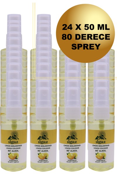 Ilgaz 20 + 4 Çanta Boy Klasik Sprey Limon Kolonyası 50 ml