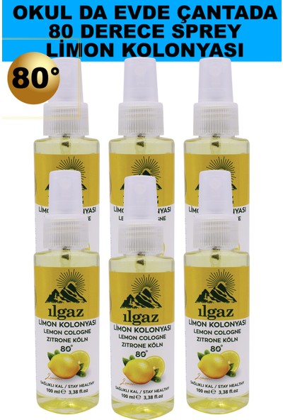 Ilgaz Kolay Kullanım Çanta Boy Limon Kolonyası 6 x 100 ml