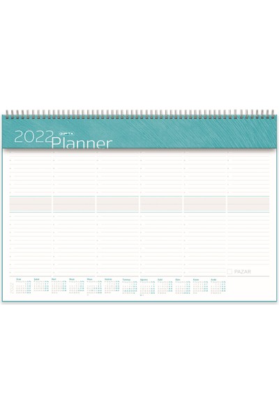 Gıpta 2022 Spiralli Haftalık Tarihsiz Planner Masaüstü Planlayıcı 40 x 28 cm Mavi Gıpta 2022 Spiralli Haftalık Tarihsiz Planner Masaüstü Planlayıcı 40 x 28 cm Mavi