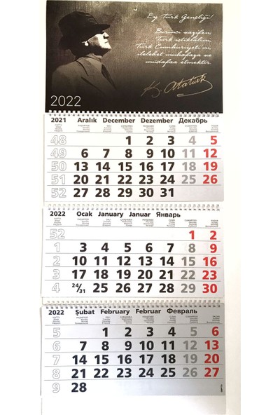 Gıpta 2022 Atatürk Bristol Gemici Takvimi 78 x 33 cm Model - 3 Gıpta 2022 Atatürk Bristol Gemici Takvimi 78 x 33 cm Model - 3