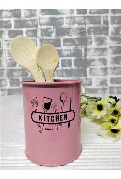 Baynuvola Metal Dik Tezgah Üstü Kaşıklık Kepçelik Pembe