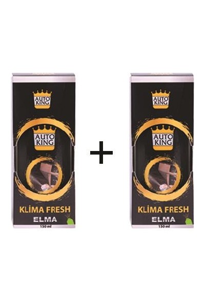 Auto King Klima Fresh Bombası İkili Paket Elma 150 ml Auto King Klima Fresh Bombası İkili Paket Elma 150 ml