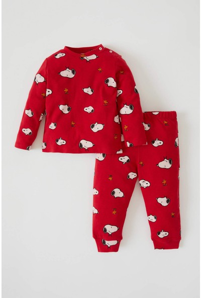 DeFacto Erkek Bebek Snoopy Lisanlı Yılbaşı Temalı Uzun Kollu Pamuklu Pijama Takım W1832A221WN DeFacto Erkek Bebek Snoopy Lisanlı Yılbaşı Temalı Uzun Kollu Pamuklu Pijama Takım W1832A221WN