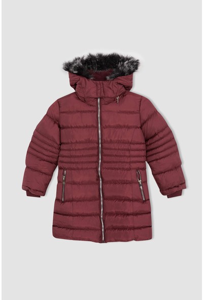 DeFacto Kız Çocuk Kapüşonlu Suni Kürklü Polar Astarlı Kapitone Uzun Parka. W6445A621AU DeFacto Kız Çocuk Kapüşonlu Suni Kürklü Polar Astarlı Kapitone Uzun Parka. W6445A621AU