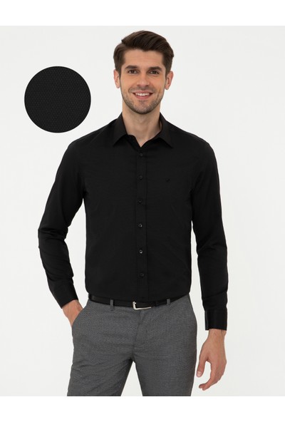 Pierre Cardin Siyah Slim Fit Gömlek 50248770-VR046