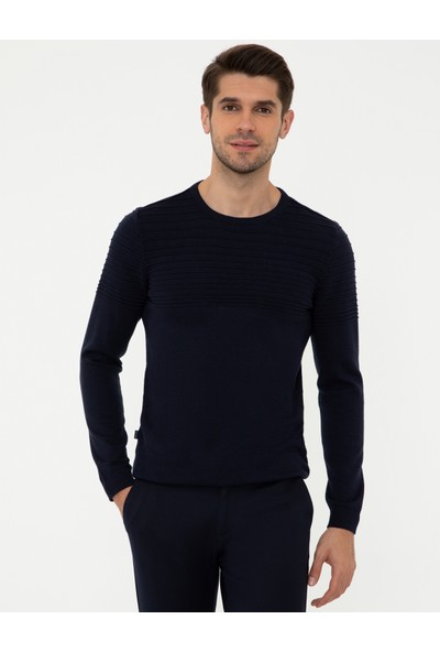 Pierre Cardin Lacivert Slim Fit Triko Kazak 50248541-VR033