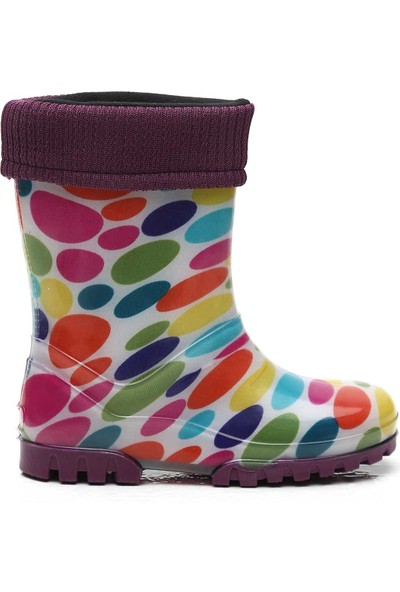 Baqmaq Beyaz-Mor Çocuk Yağmur Çizmesi 4000-21-117008