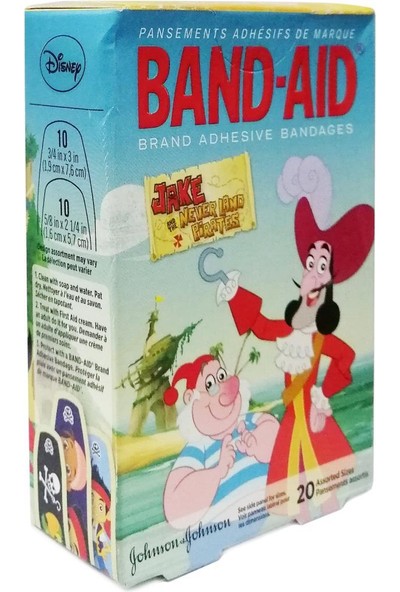 Band Aid Jake Never Land Pirates Yara Bandı 20 Adet Karışık Ölçü