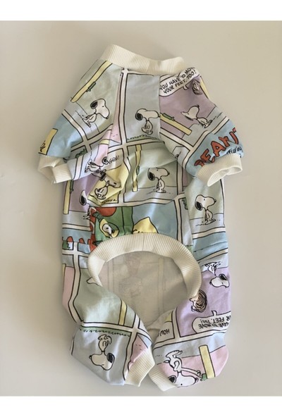 Aria Pet Butik Köpek Desenli Penye Tulum