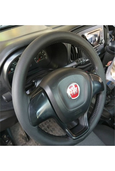 Gürler Oto Aksesuar Fiat Doblo 2010 ve Sonrası Dikmeli Direksiyon Kılıfı Siyah (11CM)