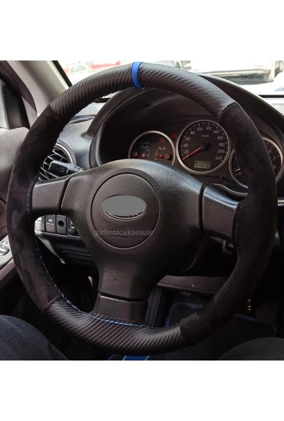 Gürler Oto Aksesuar Subaru Impreza Direksiyon Kılıfı Alkantra Karbon Mavi Yüzüklü Gürler Oto Aksesuar Subaru Impreza Direksiyon Kılıfı Alkantra Karbon Mavi Yüzüklü