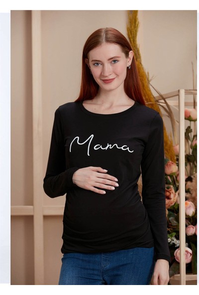 Görsin Hamile Görsin Nakış Detaylı Hamile Tişhört