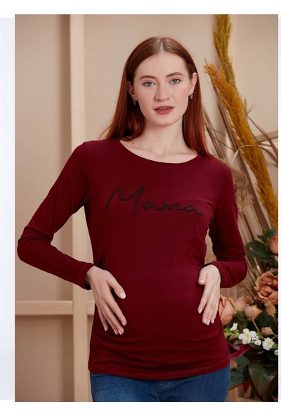 Görsin Hamile Görsin Nakış Detaylı Hamile Tişhört