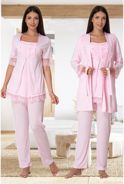 Effort Pijama Efortt Emzirme Özellikli Lohusa 3'lü Takım Effort Pijama Efortt Emzirme Özellikli Lohusa 3'lü Takım