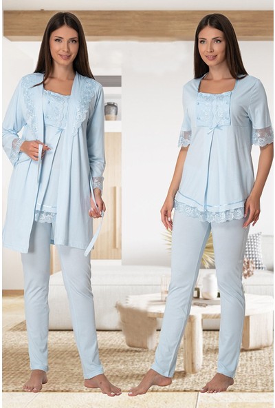 Effort Pijama Efortt Emzirme Özellikli Lohusa 3'lü Takım Effort Pijama Efortt Emzirme Özellikli Lohusa 3'lü Takım
