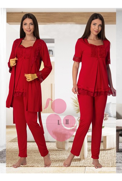 Effort Pijama Efortt Emzirme Özellikli Lohusa 3'lü Takım Effort Pijama Efortt Emzirme Özellikli Lohusa 3'lü Takım