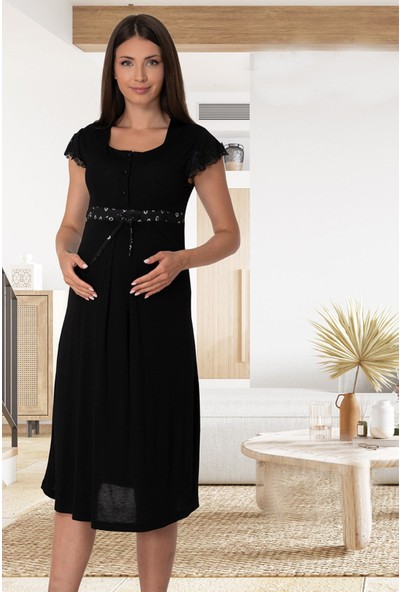 Effort Pijama Effortt Dantel Detaylı Lohusa Emzirme Gecelik Effort Pijama Effortt Dantel Detaylı Lohusa Emzirme Gecelik
