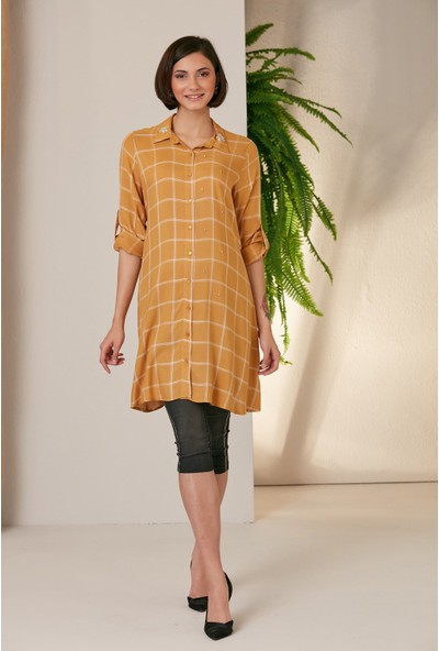 Görsin Hamile Görsin Ekose Hamile Tunik