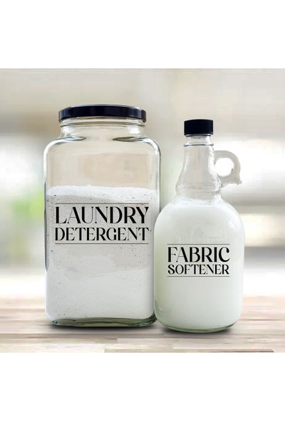 Blshomee Cam Deterjan Şişesi 3 Lt ve Galon Yumuşatıcı Şişesi 1 Lt - Laundry Detergent Fabric Softener Jar