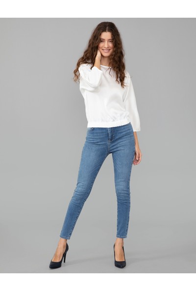 Pierre Cardin Mavi Yüksek Bel Denim Pantolon 50244989-VR036 Pierre Cardin Mavi Yüksek Bel Denim Pantolon 50244989-VR036