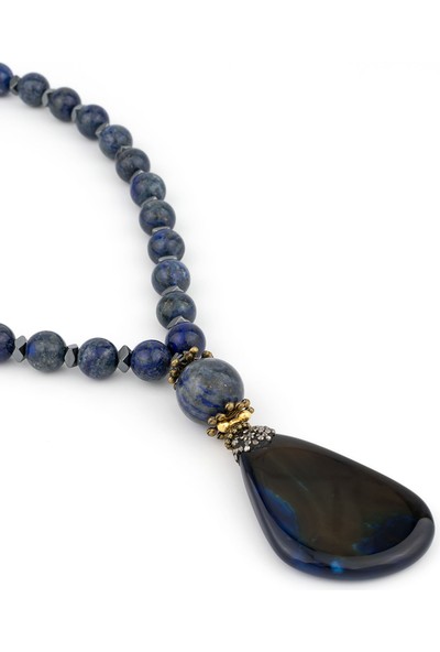 Uslada Bijoux House Lapis Akik Doğal Taş Kolye Uslada Bijoux House Lapis Akik Doğal Taş Kolye