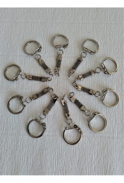 Sümerbaş Hobi 10 Adet Hasır Anahtarlık Halkası ve Klipsi